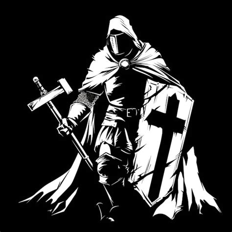 Premium Photo Logo Crusader With A Mace And Shield Pious And