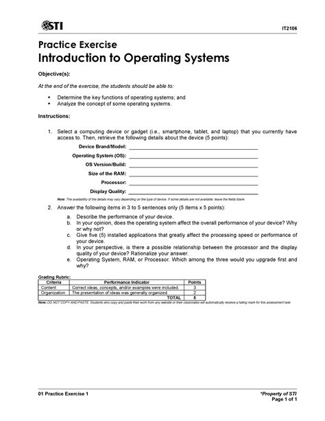 Practice Exercise An Operating System OS Is The Program That After Being Initially
