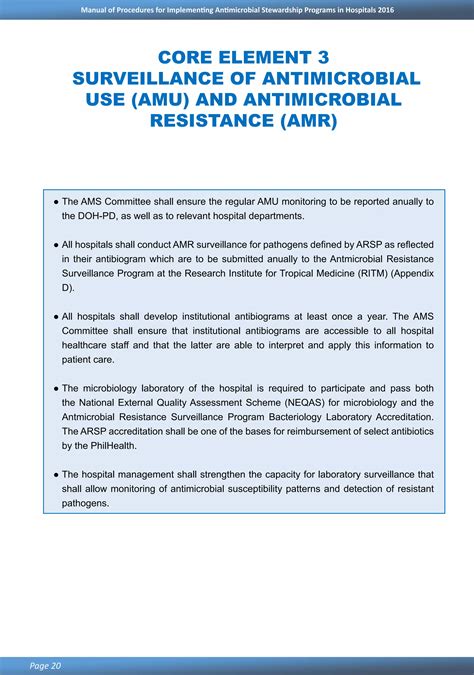 Doh Antimicrobial Stewardship Program In Hospitals Manual Of Procedures Mop 2016 Pdf