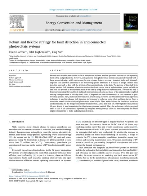 Robust And Flexible Strategy For Fault Detection In Grid Connected Pdf