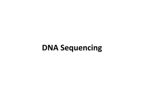 Dna Sequencing Pdf