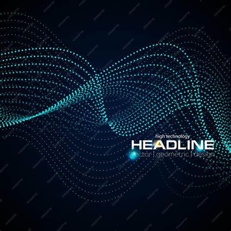 Premium Vector Shiny Abstract Futuristic Hitech Dotted Line Waves