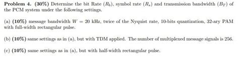 Problem 4 30 Determine The Bit Rate Rb Symbol Chegg Com