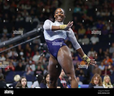 March 18 2023 Auburns Aria Brusch Performs Her Floor Routine During