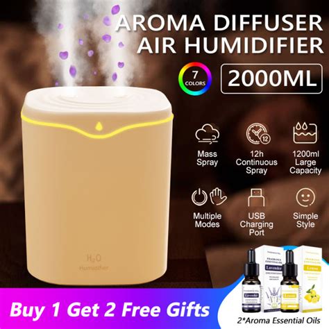 【free essential oils】air humidifier 2l large capacity original h2o
