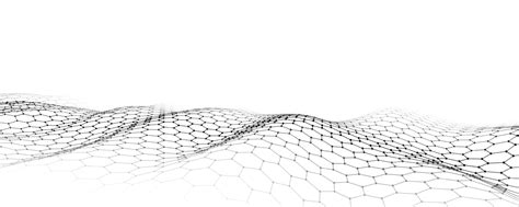 Premium Vector Abstract Futuristic Hexagon Wave With Moving Dots Flow Of Particles Technology