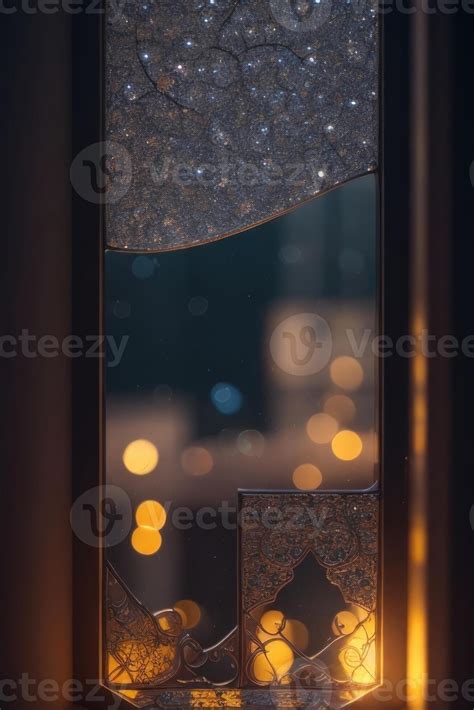 A Window With A Lighted Window Frame And A Lighted Window 44833651