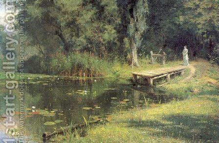 Overgrown Pond 1880 Overgrown Pond With Green Algae Forest Pond With