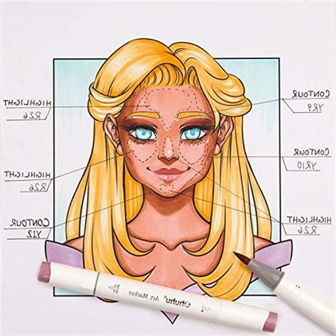 24 Skin Tone Colors Alcohol Markers Ohuhu Pen Brush