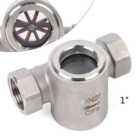 Cncest 1 Sight Water Flow Indicator Npt Female Thread Lying Stand 304