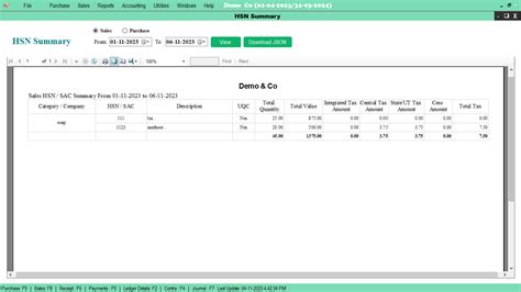 Hsn Summary Report Logicview Erp Billing Software