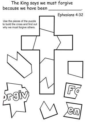 Forgive Others Cross Activity Page Smaller Bible Activities For