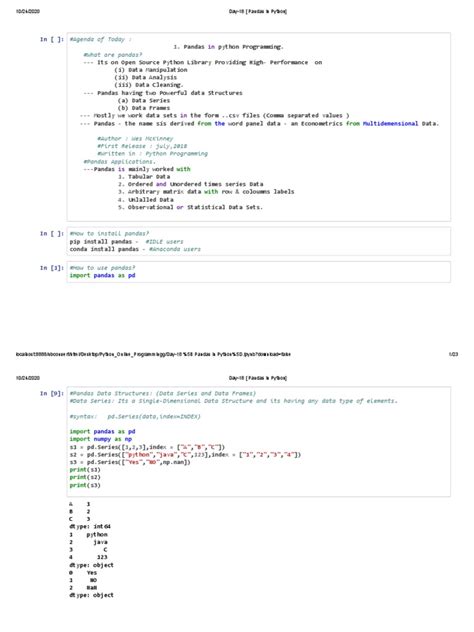 Day 18 Pandas In Python Download Free Pdf Computer Data Computing
