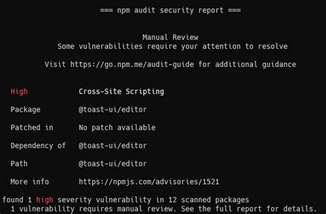 Npm Found Vulnerability In Package · Issue 1148 · Nhntuieditor · Github