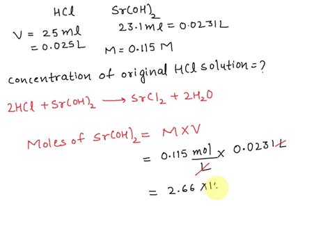 A mL solution of HCl is neutralized with mL of M Ba OH â What is the