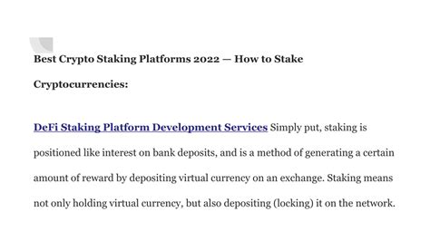 Ppt Defi Staking Platform Development Services Powerpoint