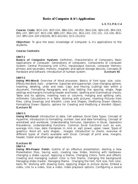 Computer Fundamental Syllabus Pdf Email Computer Data Storage