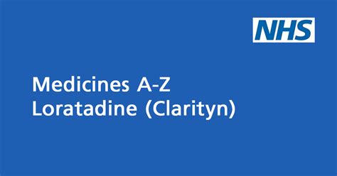 Loratadine Clarityn Antihistamine That Relieves Allergy Symptoms Nhs