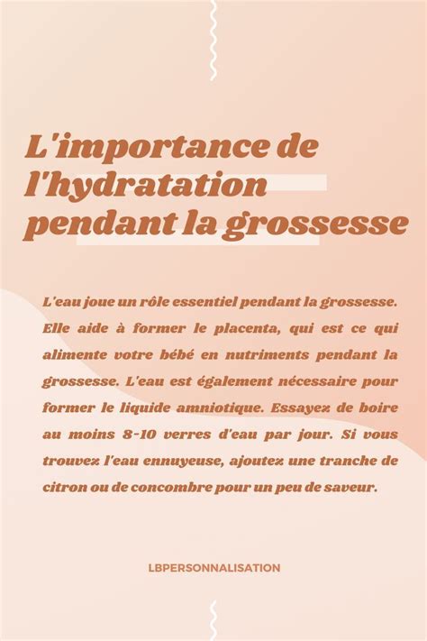 Limportance De Lhydratation Pendant La Grossesse