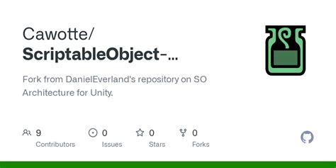 Github Cawottescriptableobject Architecture Fork From