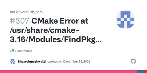 Cmake Error At Usrsharecmake 316modulesfindpkgconfigcmake463