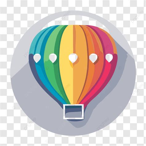 Etsy의 열기구 앱 벡터 흰색 배경에 풍선이 있는 단순한 다채로운 아이콘 그림자 없음 작은 프레임 중앙 Png 일러스트