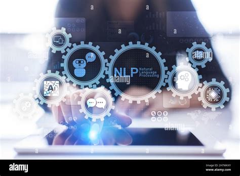 NLP Natural Language Processing Cognitive Computing Technology Concept On Virtual Screen Stock