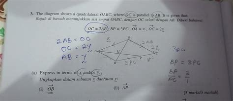 Solved The Diagram Shows A Quadrilateral OABC Where OC Is Parallel To AB It Is Given That