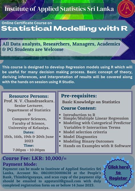 Online Certificate Course On Statistical Modelling With R Institute