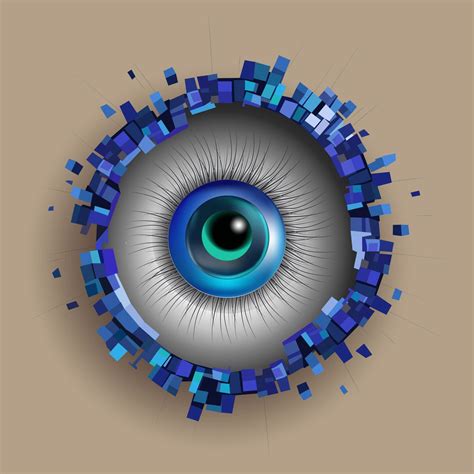 Eye In Abstract Art Style Cubic Style For Poster Banner Or Background Vector Illustration