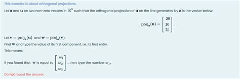 Solved This Exercise Is About Orthogonal Projections Let A