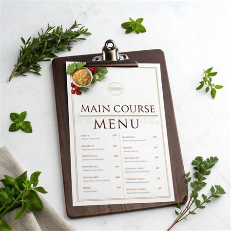 Main Course Menu Isolated On White Background Stock Illustration Illustration Of