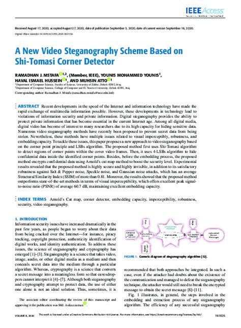 Pdf A New Video Steganography Scheme Based On Shi Tomasi Corner