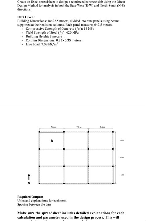 Solved Create an Excel spreadsheet to design a reinforced | Chegg.com