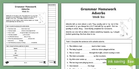 Grammar Homework Week Six