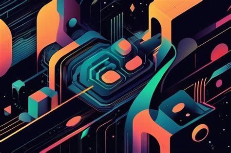 Generative Design Artwork Graphics Of Bizarre Computer Vector Generated Shapes And Abstract