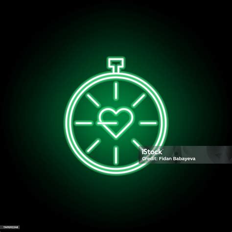 네온 스타일의 심장 아이콘 의료 스톱 워치 의학 그림의 요소입니다 표시 및 기호 아이콘은 웹 로고 모바일 앱 Ui Ux에 사용할 수 있습니다 배경 주제에 대한 스톡 벡터