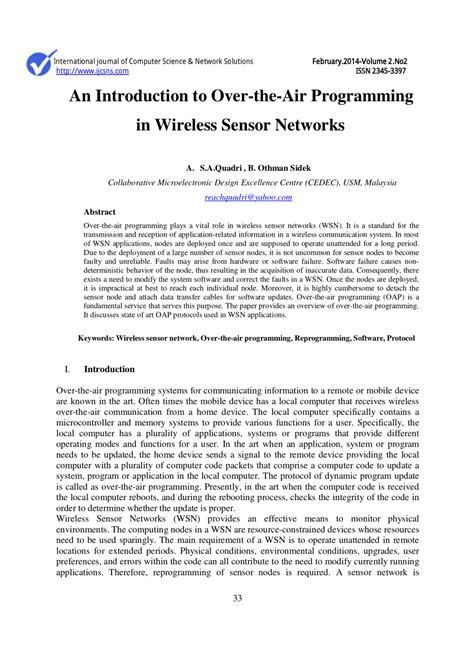 Pdf An Introduction To Over The Air Programming Inwireless Sensor Networks