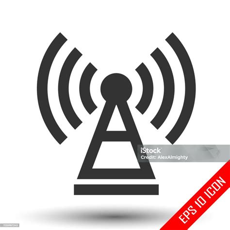안테나 아이콘입니다 흰색 배경에 고립 된 안테나의 간단한 평면 로고 벡터 일러스트입니다 0명에 대한 스톡 벡터 아트 및 기타