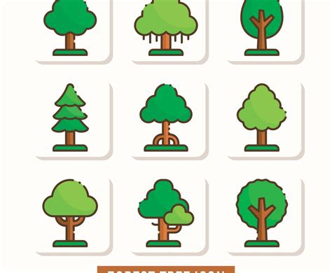 Forest Tree Icon Pack Vector Art Graphics Freevector Com