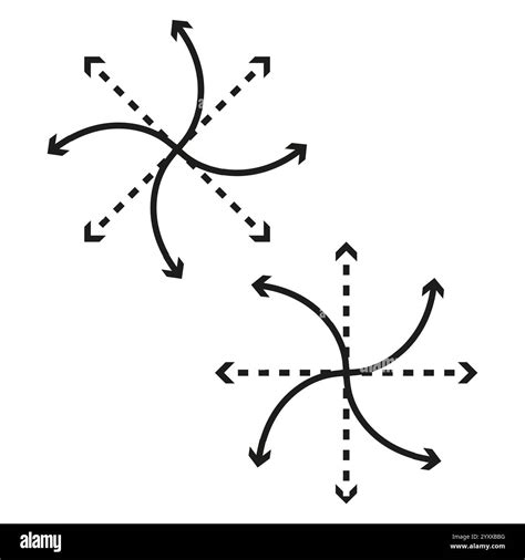 Rotating Arrow Graphic Circular Motion Symbol Dashed And Solid Lines Dynamic Vector