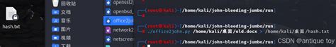 使用kali中的hashcat获取word文档密码 kail如何破译word文档密码 csdn博客