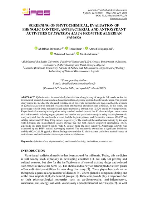 Pdf Screening Of Phytochemical Evaluation Of Phenolic Content
