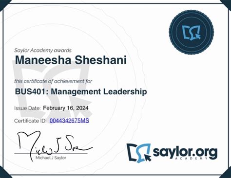 maneesha sheshani on linkedin i m happy to share that i ve obtained a new certification bus401 …