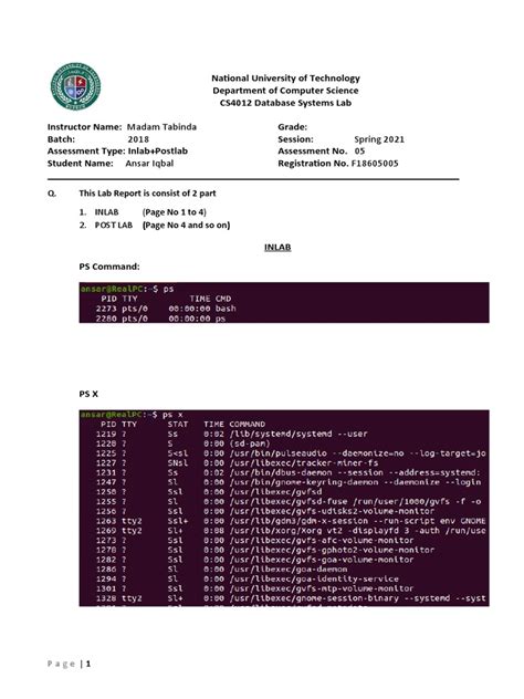 ansar f18605005 inlab post lab no 05 pdf operating system