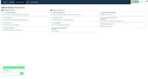 Interface For Setting Values Of Each Intervention Scenario To Be