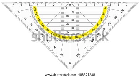 School Architecture Equipment Protractor Isolated On Stock Vector
