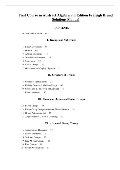 Complete Solution Manual First Course In Abstract Algebra A 8th Edition Questions And Answers