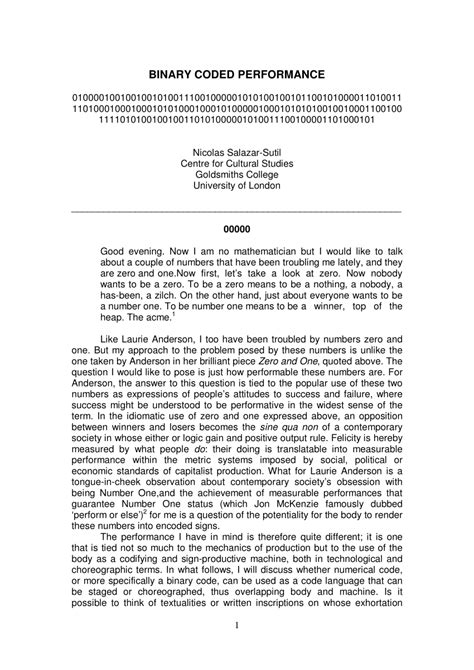 Pdf Binary Coded Performance