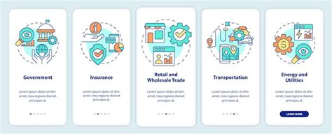 Premium Vector Big Data Applications Types Onboarding Mobile App Screen